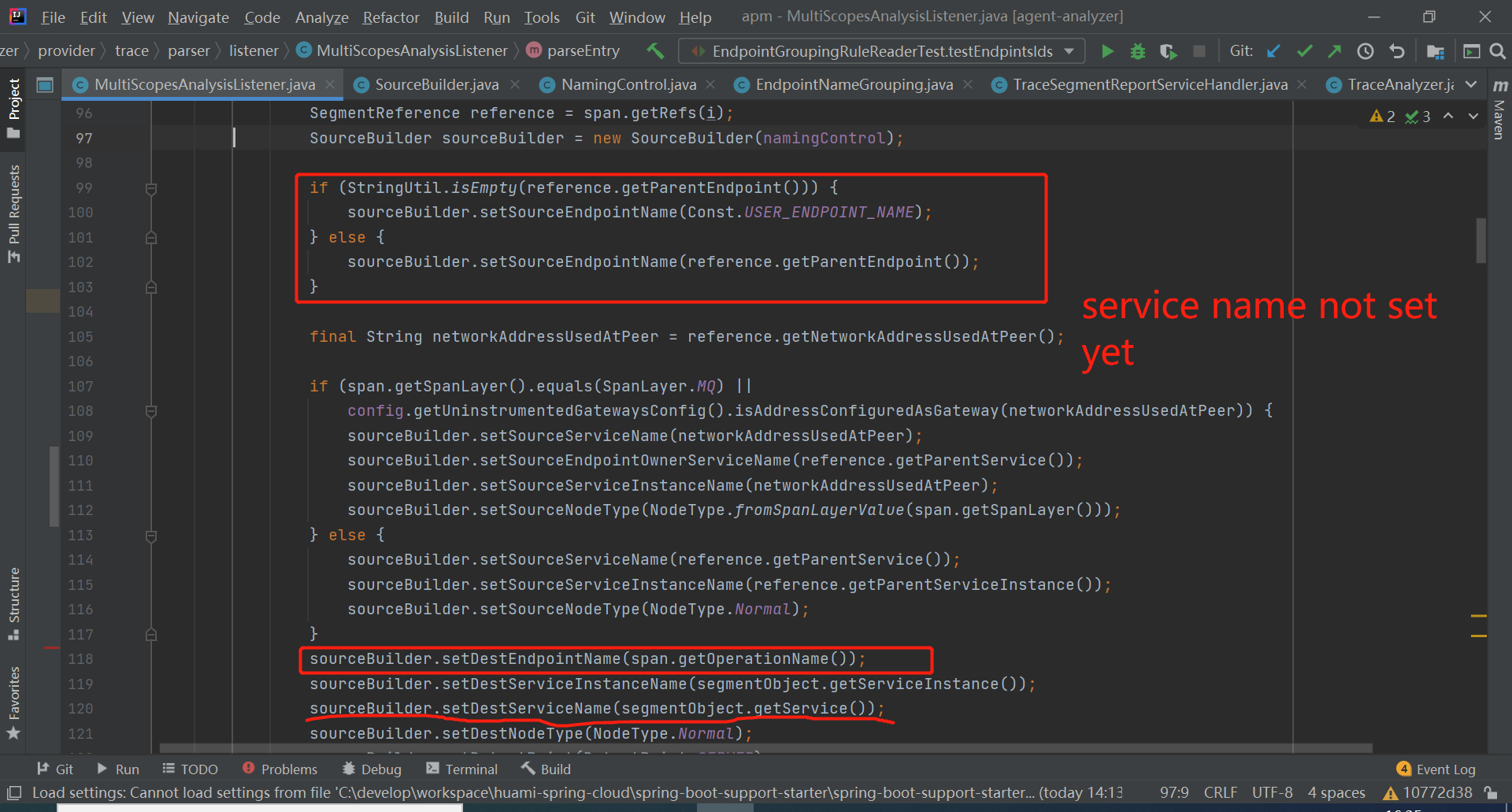 Endpoint name group doesn't work due to service name not set in SourceBuilder · Issue #6185 ...