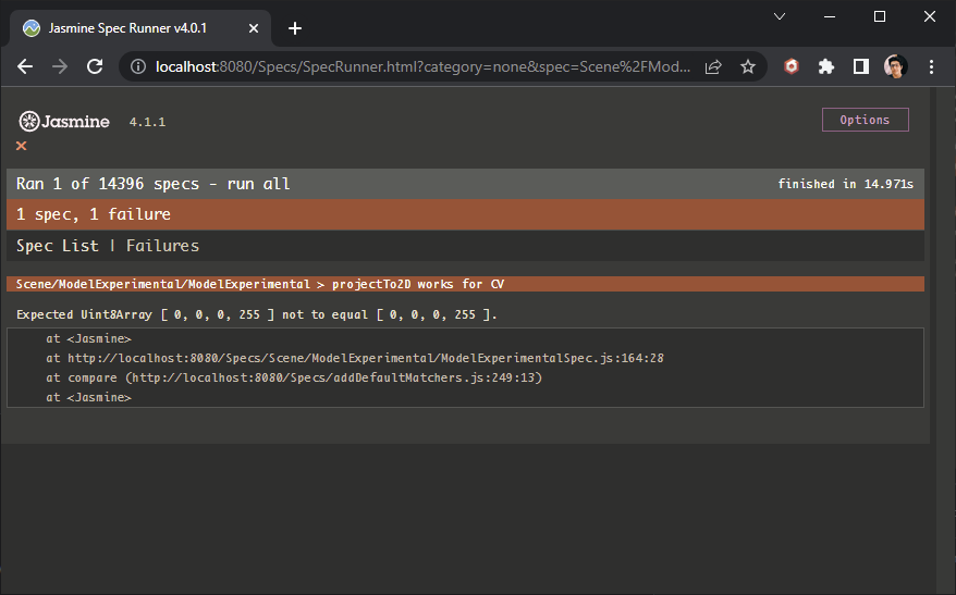 ModelExperimentalSpec - "projectTo2D works for CV" fails · Issue #10403 ...