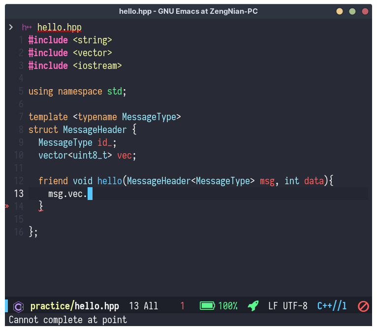 ccls failed to complete or diagnosis in a friend function of a template class. · Issue #756 ...
