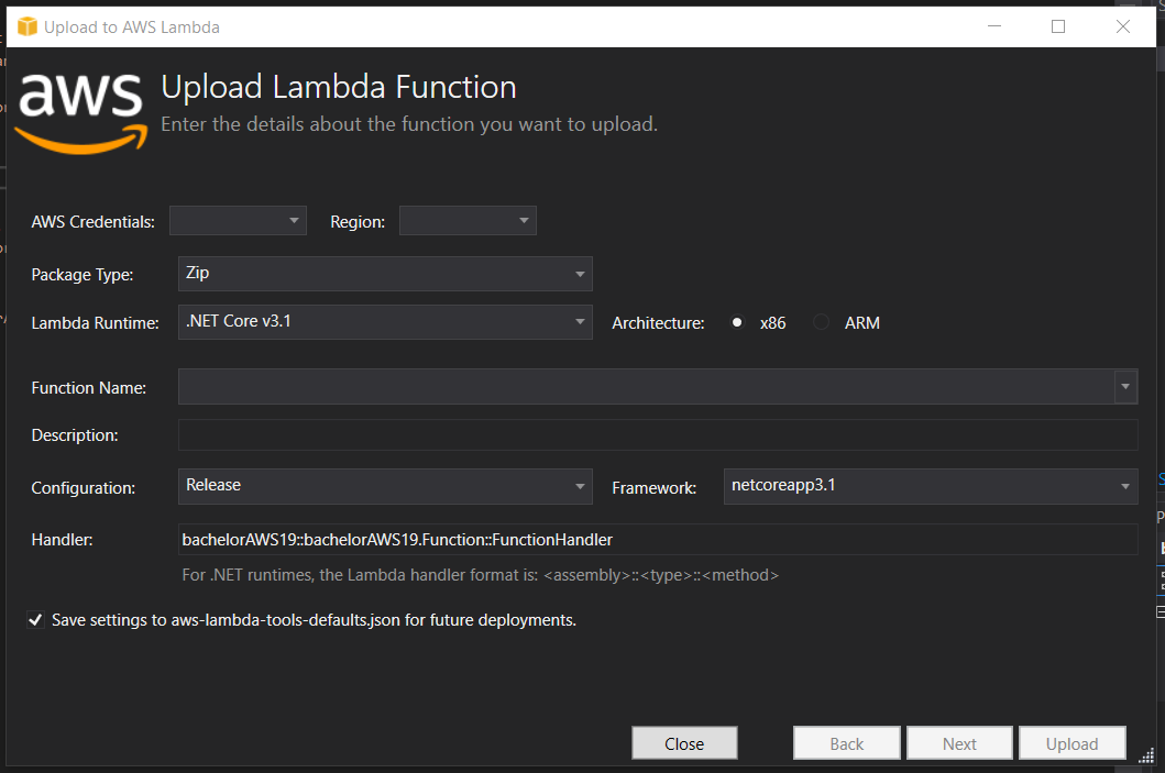 AWS publish lambda function · Issue #243 · aws/aws-toolkit-visual-studio · GitHub