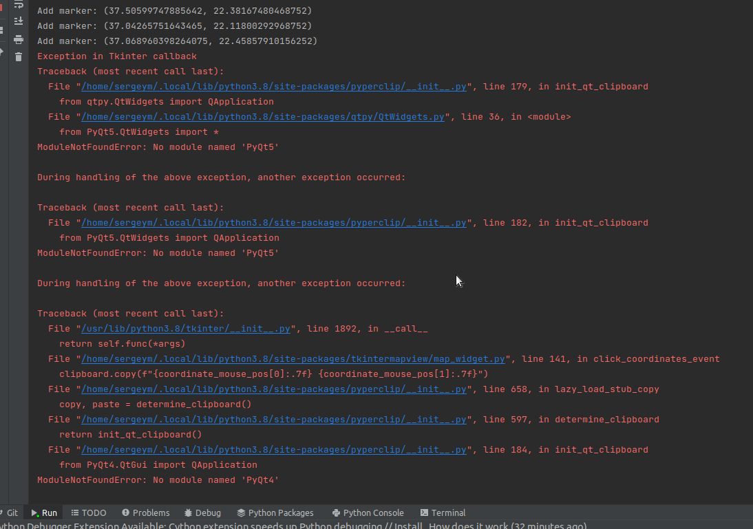 Click on map to get city name · Issue #8 · TomSchimansky/TkinterMapView · GitHub