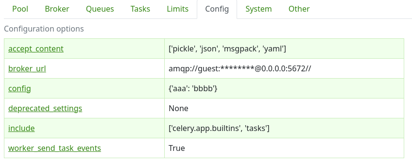 Censor all information from worker options tab by themanifold · Pull Request #1304 · mher/flower ...