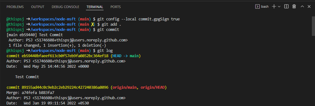 Auto-sign commits in Codespaces terminal? · Issue #18218 · github/docs · GitHub