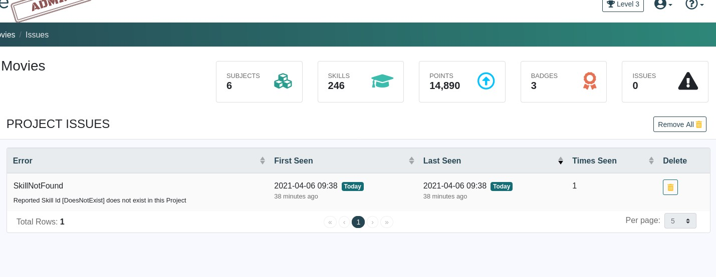 When the ``Project Issues`` page is loaded also update the number in the project's ``Issues ...