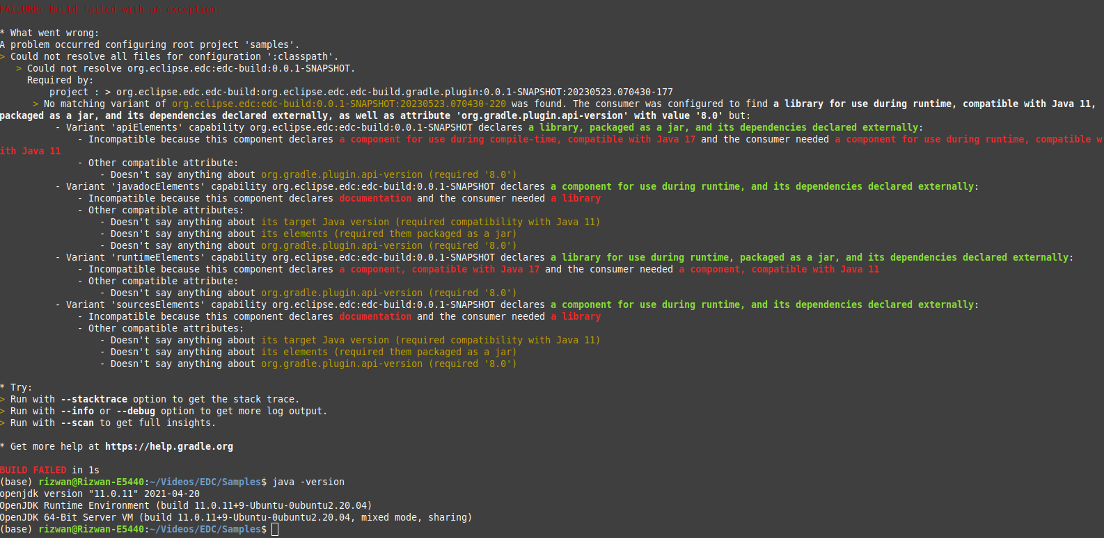 Could not resolve org.eclipse.edc:edc-build:0.0.1-SNAPSHOT · Issue #55 · eclipse-edc/Samples ...