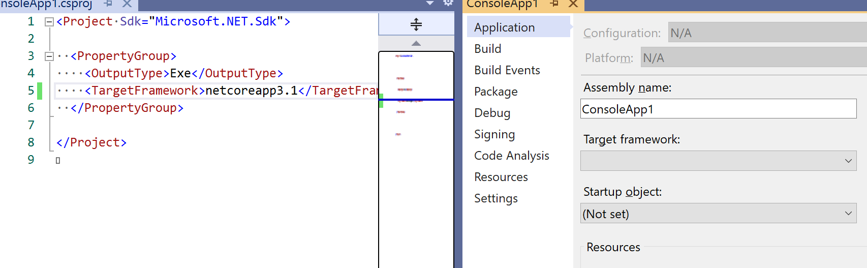 TargetFramework combo box is empty when editing a netcore3.1 project and changing it to net472 ...
