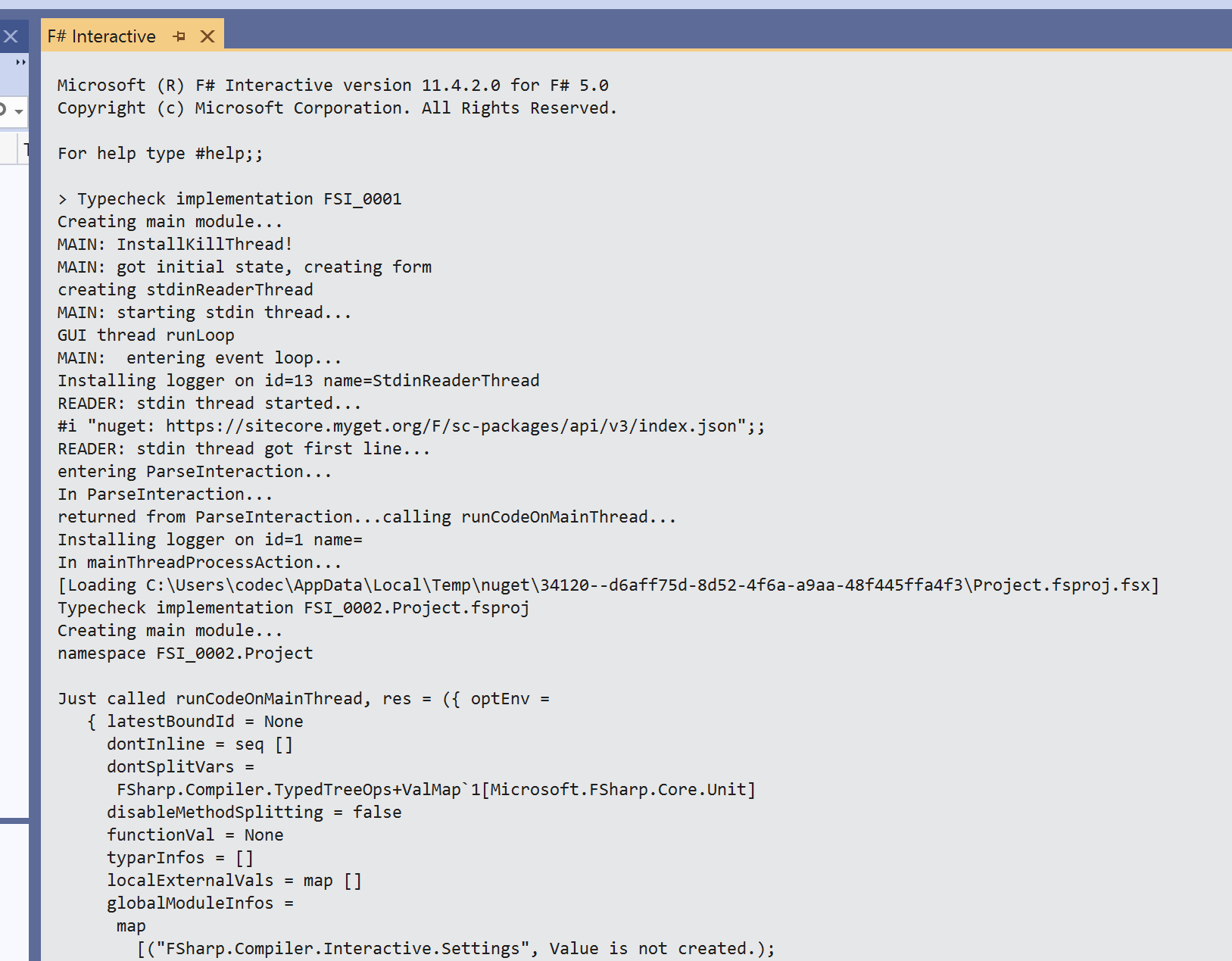 Crash when specifying package source in Visual Studio F# Interactive in .NET Framework mode ...