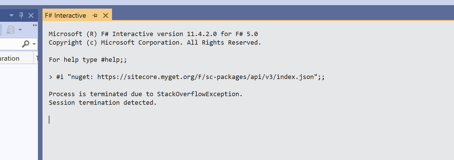 Crash when specifying package source in Visual Studio F# Interactive in .NET Framework mode ...