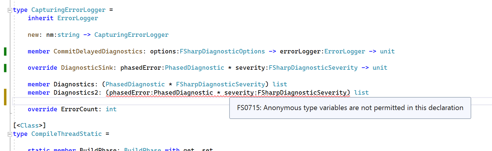 Diagnostics - types with names on tuples · Issue #12574 · dotnet/fsharp · GitHub