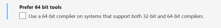 Arm64 version of visual does not respect Prefer 64 bit tools flag selection · Issue #15233 ...