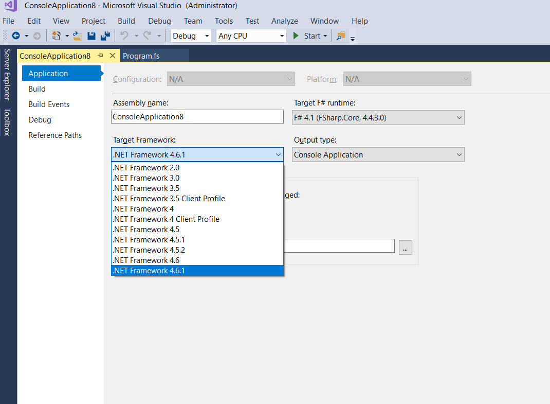 F Projects Dont Show Target Framework After Upgrading To 1580 · Issue 5514 · Dotnetfsharp