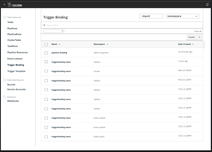 TriggerBindings table paneling first pass · Issue #667 · tektoncd/dashboard · GitHub