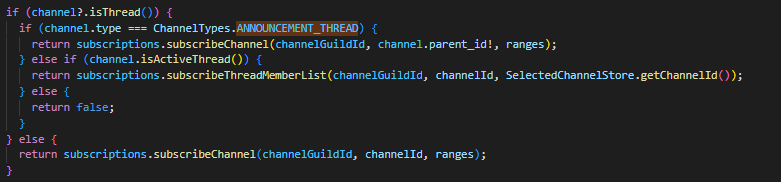 Navigating to threads in announcment channels does not dispatch a ...