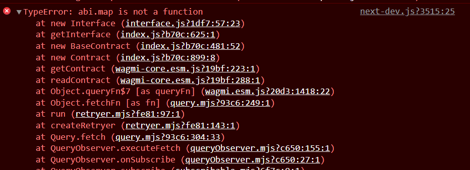 abi.map is not a function UseContractRead · wevm wagmi · Discussion #703 · GitHub