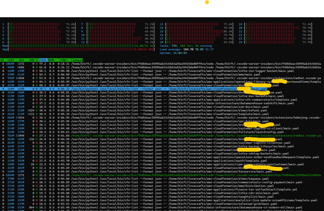 cfn-lint triggers on all yaml files on disk and locks machine · Issue ...