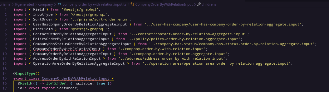 Self relation generating broke file · Issue #103 · unlight/prisma-nestjs-graphql · GitHub