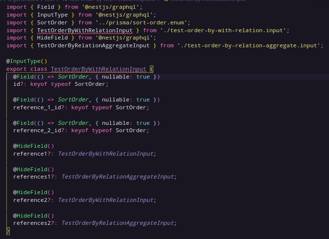 Self relation generating broke file · Issue #103 · unlight/prisma-nestjs-graphql · GitHub