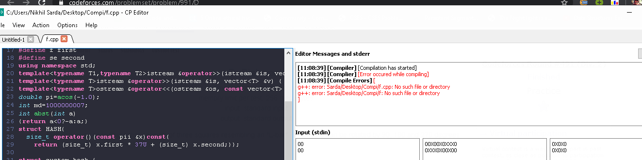 Unexpected compile error: No such file or directory · Issue #113 · cpeditor/cpeditor · GitHub