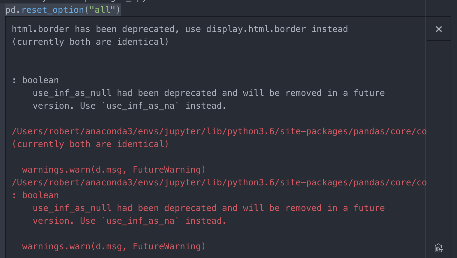 Valid Pandas Dataframe outputs Blank Box in Hydrogen? · Issue #1559 · nteract/hydrogen · GitHub