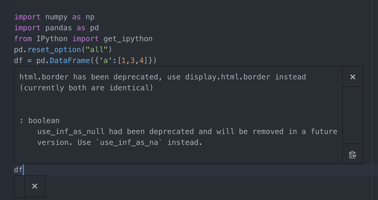 Valid Pandas Dataframe outputs Blank Box in Hydrogen? · Issue #1559 · nteract/hydrogen · GitHub