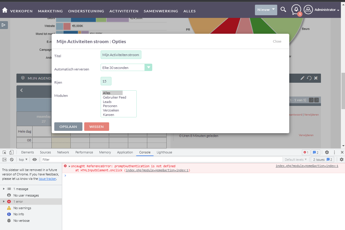 Dashlet "My Activity Stream" save settings is not working · Issue #6005 · salesagility/SuiteCRM ...