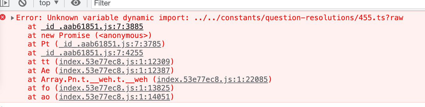 How to dynamic await import file as plain string, only worked in dev environment, but error ...