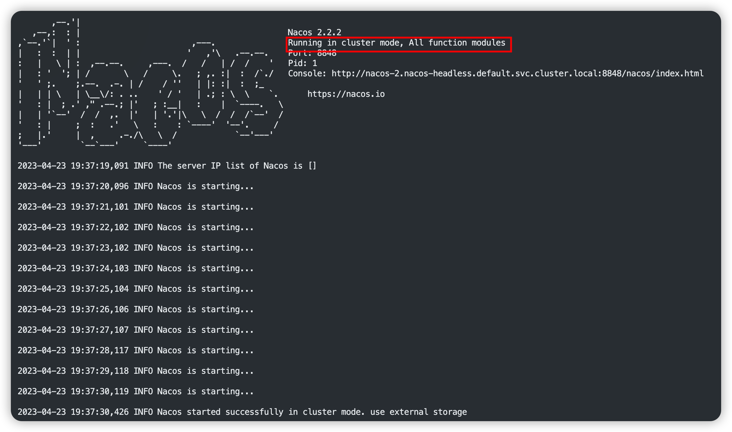 k8s搭建nacos集群，三个节点启动正常，但是在nacos的控制台只显示一个节点 · Issue #10370 · alibaba/nacos · GitHub