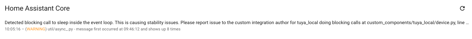 Problem on adding new 3.4 devices: blocking call to sleep inside the event loop · Issue #620 ...