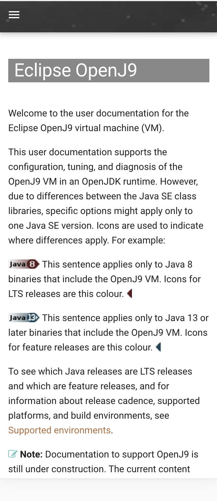 Docs website hamburger menu cut off on mobile · Issue #425 · eclipse-openj9/openj9-docs · GitHub