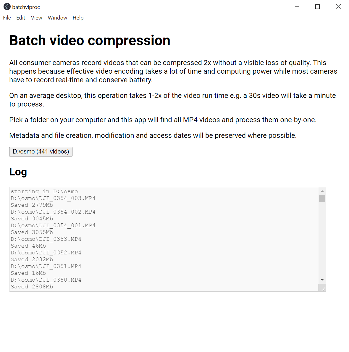 GitHub - kachurovskiy/batchviproc: Desktop batch video compression / processing tool