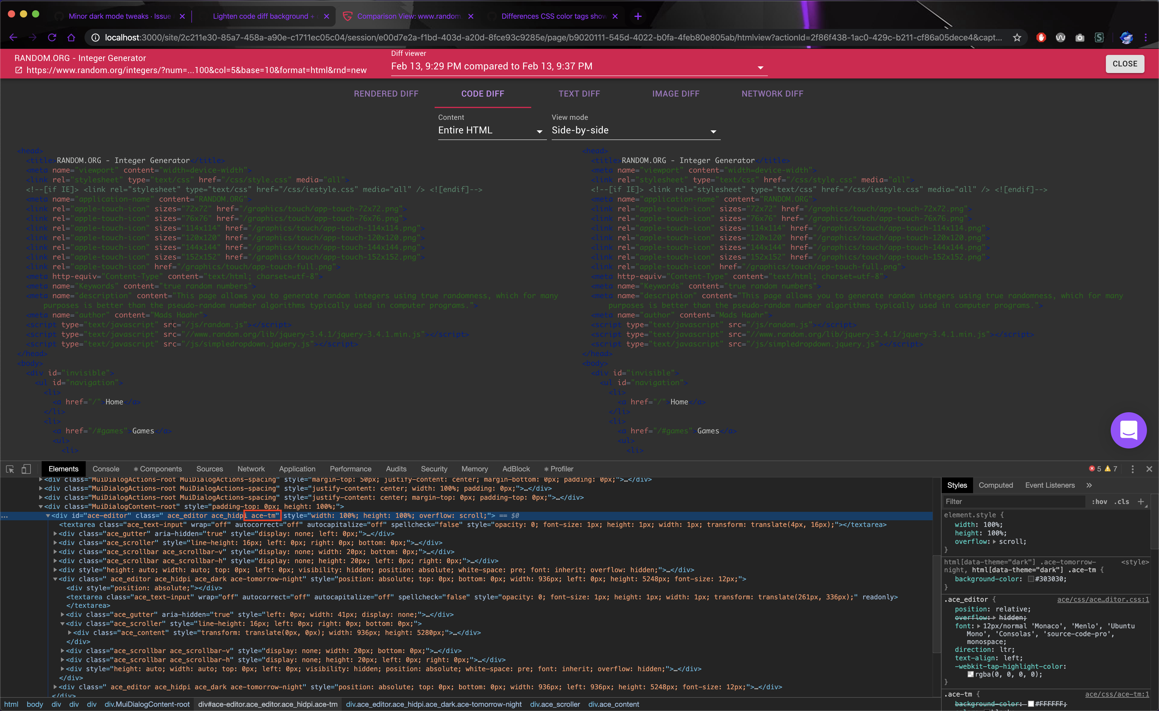 Differences CSS color tags showing between single editor and split editor · Issue #337 ...