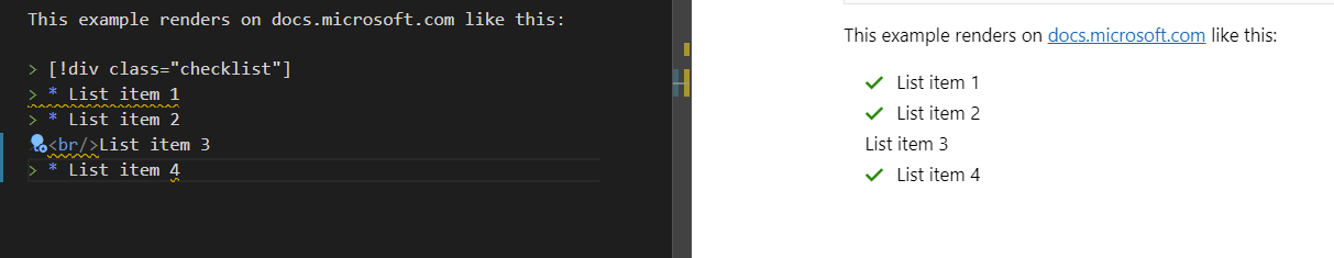 Cannot render normal checkbox like GitHub · Issue #835 · microsoft/vscode-docs-authoring · GitHub