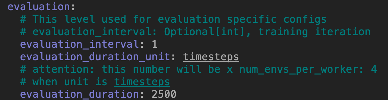 [Rllib] Evaluation duration will be multiplied by num_envs_per_worker when duration unit is ...
