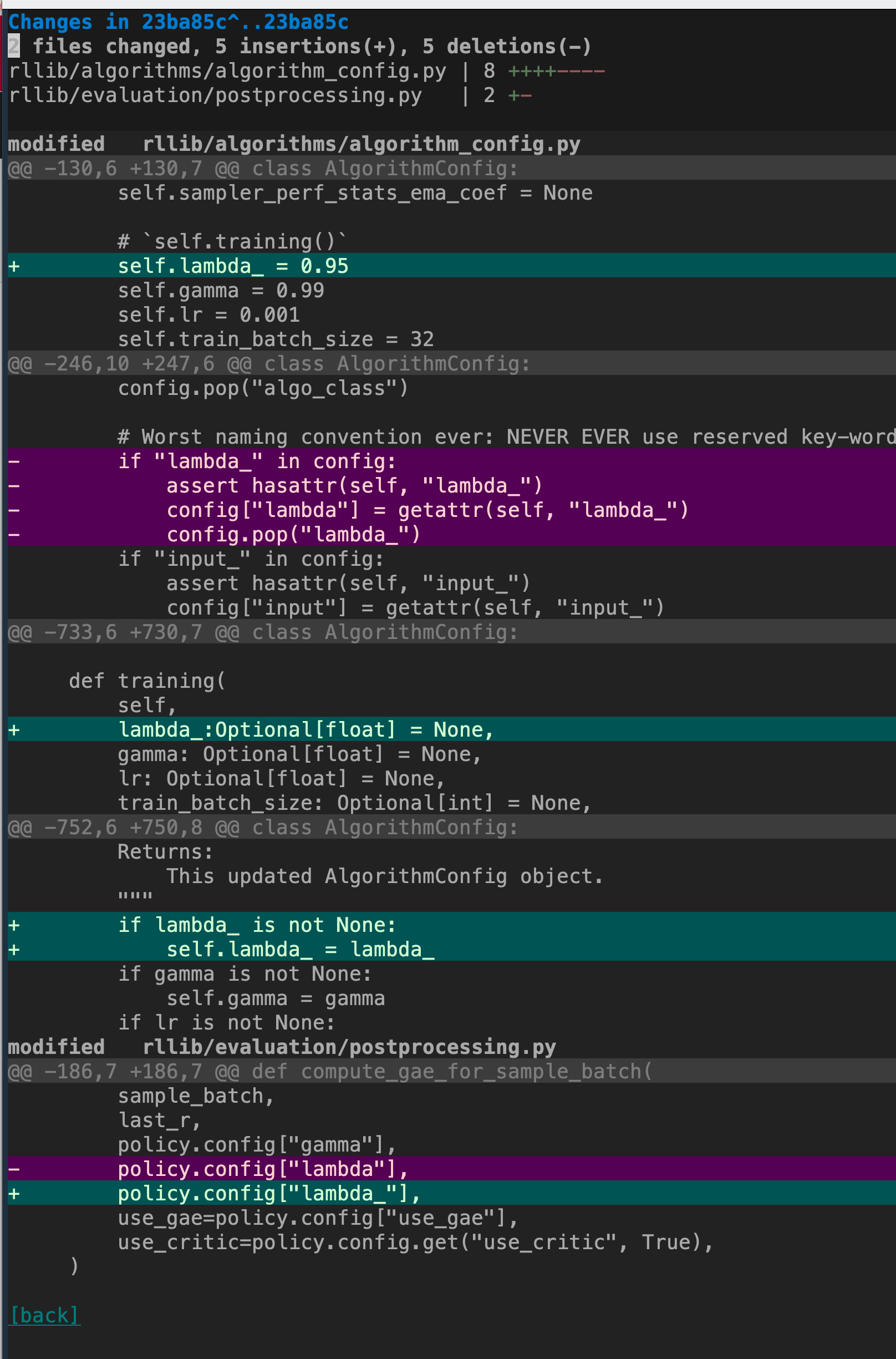 Rllib Ppo Algo Parameter Lambda Never Gets Passed Because `algorithmconfig` Refractored
