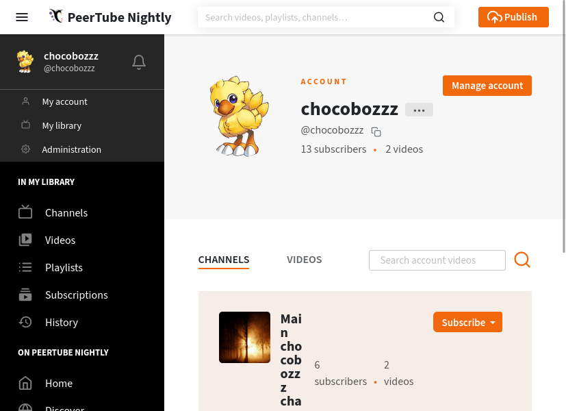 Sidebar overlaps content · Issue #5326 · Chocobozzz/PeerTube · GitHub