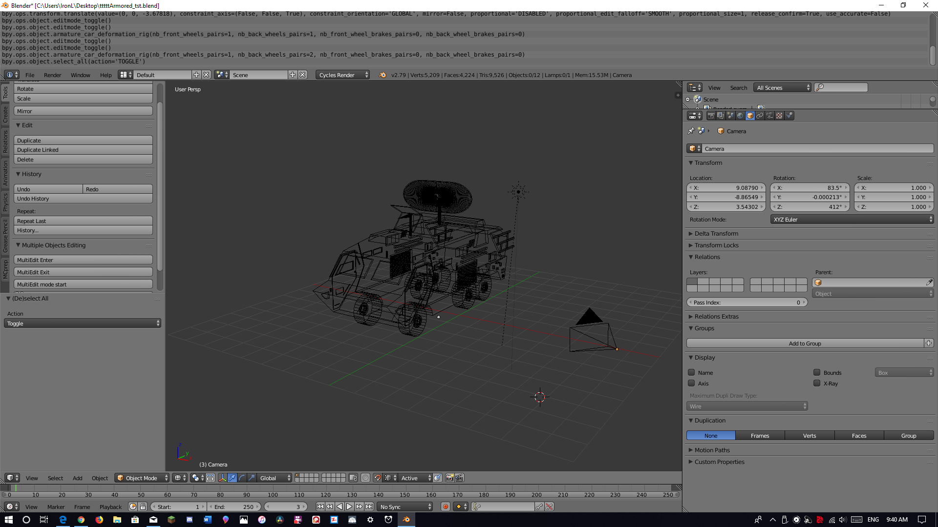 Pressing T when having the rig selected doesn't show the add car ...
