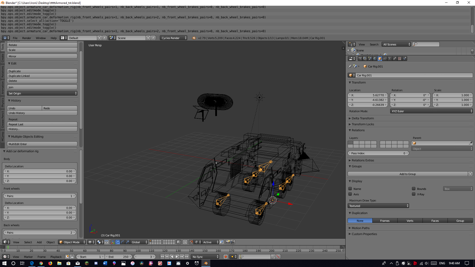 Pressing T when having the rig selected doesn't show the add car ...