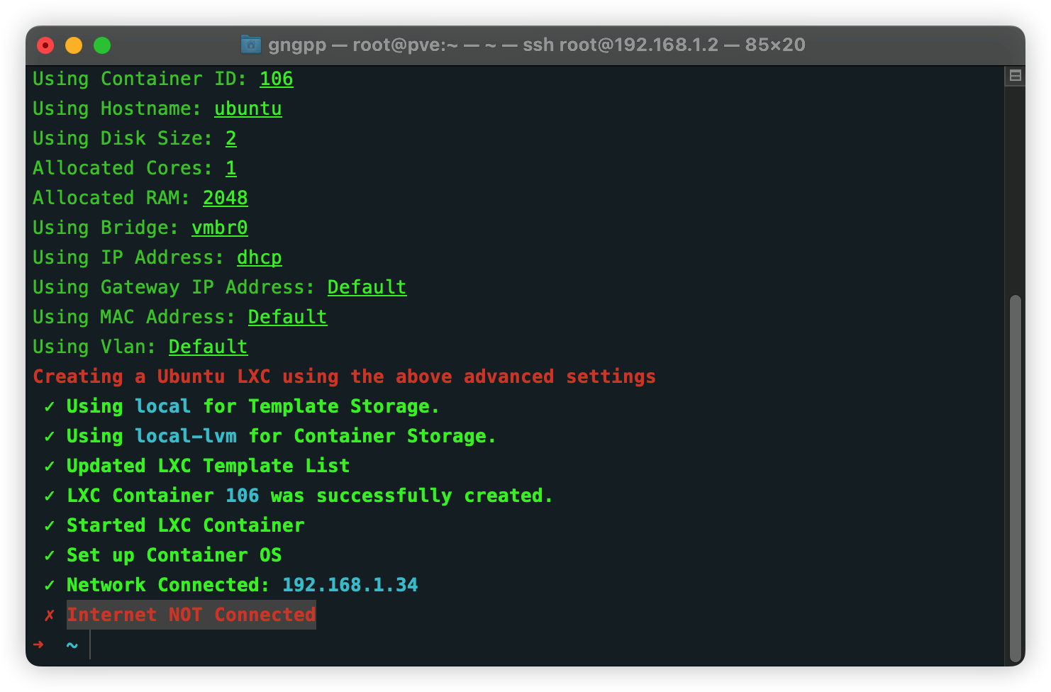 Internet NOT Connected · Issue #489 · tteck/Proxmox · GitHub