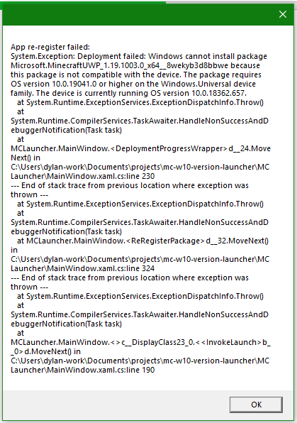 a way to bypass "app re-register failed" error on older version of ...