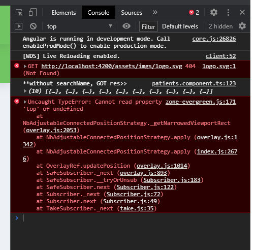 Uncaught TypeError of undefined of ...