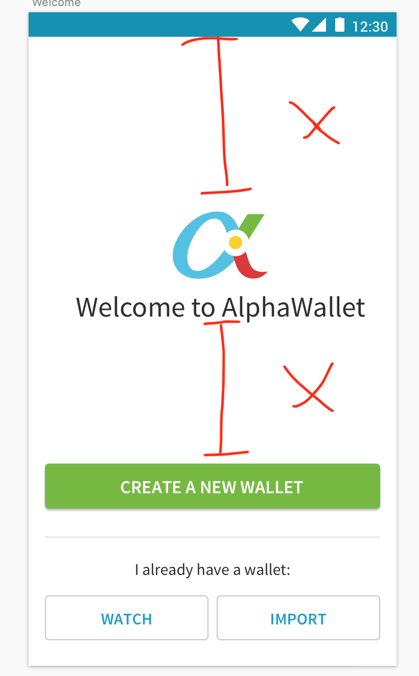 Move the logo higher in Welcome Screen · Issue #827 · AlphaWallet/alpha-wallet-android · GitHub