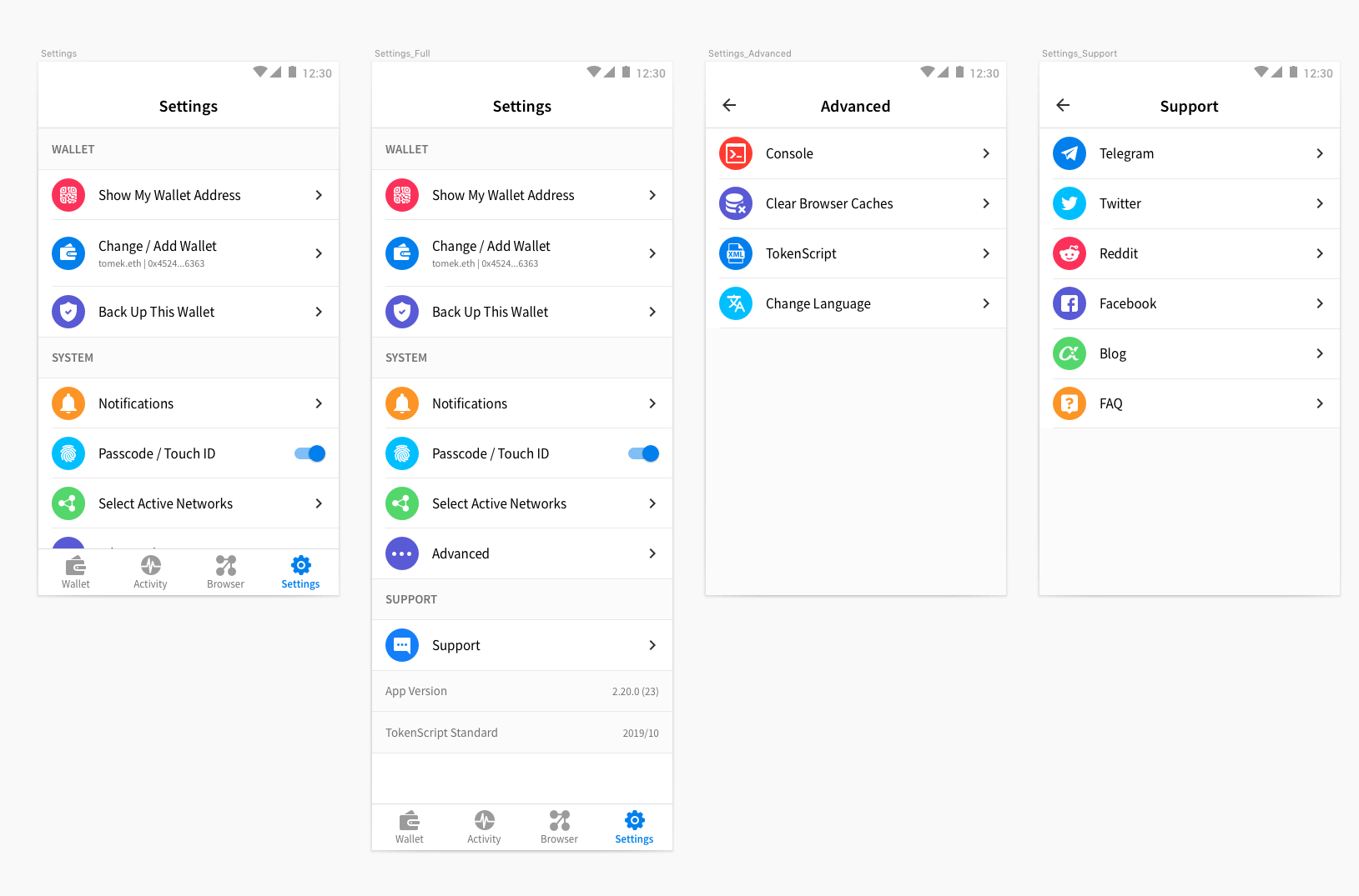 Update Settings Tab Icons [Fiji] · Issue #1080 · AlphaWallet/alpha-wallet-android · GitHub