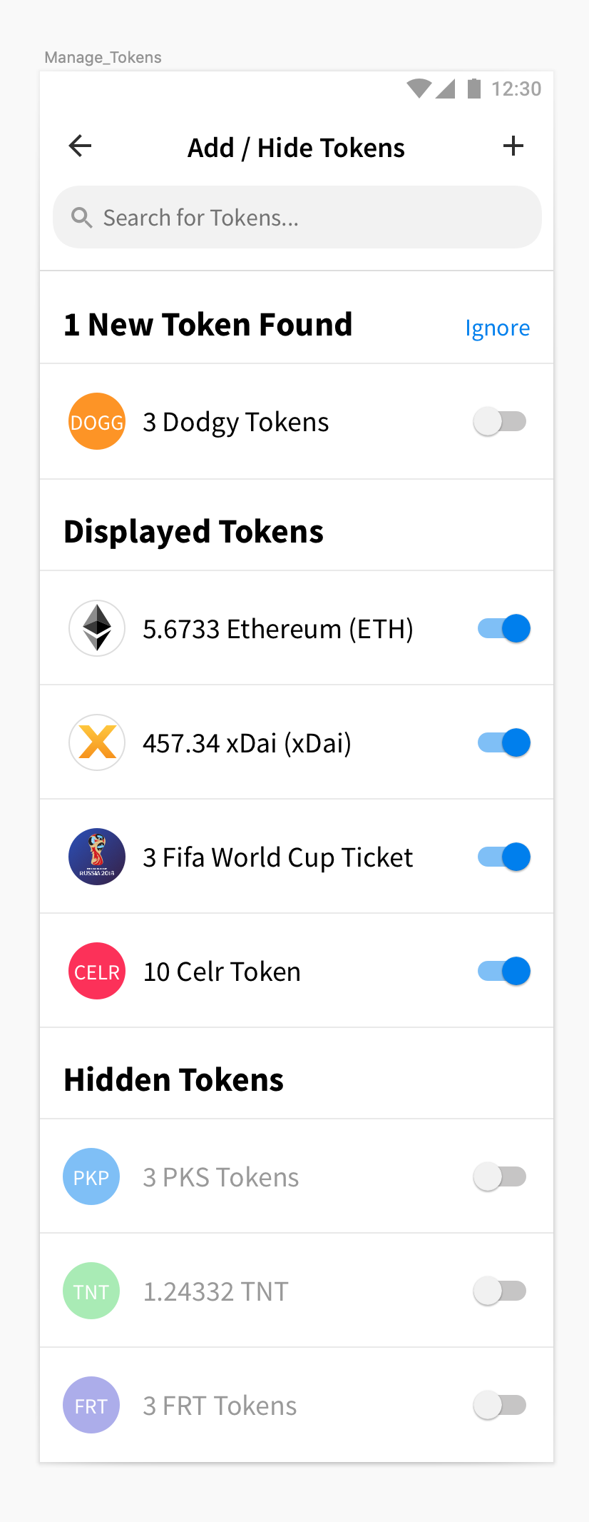Update "Add / Hide Tokens" screen · Issue #1487 · AlphaWallet/alpha-wallet-android · GitHub