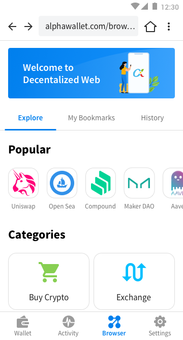 Replace Network name with Home button in the browser · Issue #1596 · AlphaWallet/alpha-wallet ...