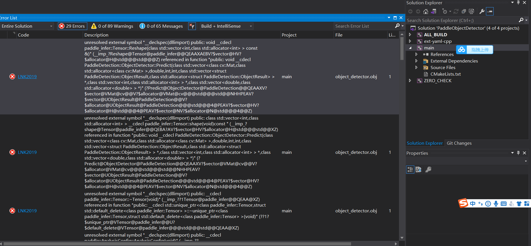 C++部署错误：LNK2019 unresolved external symbol · Issue #6291 · PaddlePaddle/PaddleDetection · GitHub