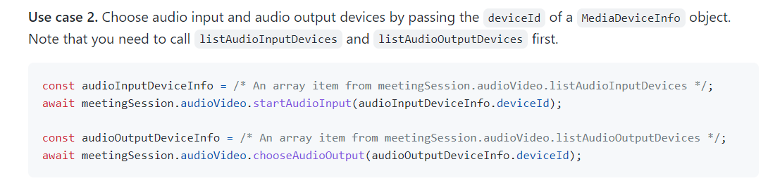 Issue To Set Audio Input And Output Device · Issue 442 · Awsamazon 3939