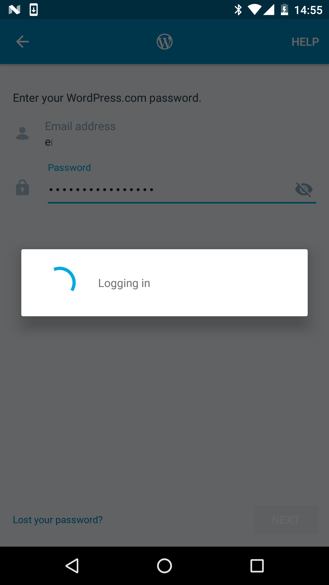 Login - "Logging in" progress dialog is never dismissed if you left the app during login · Issue ...