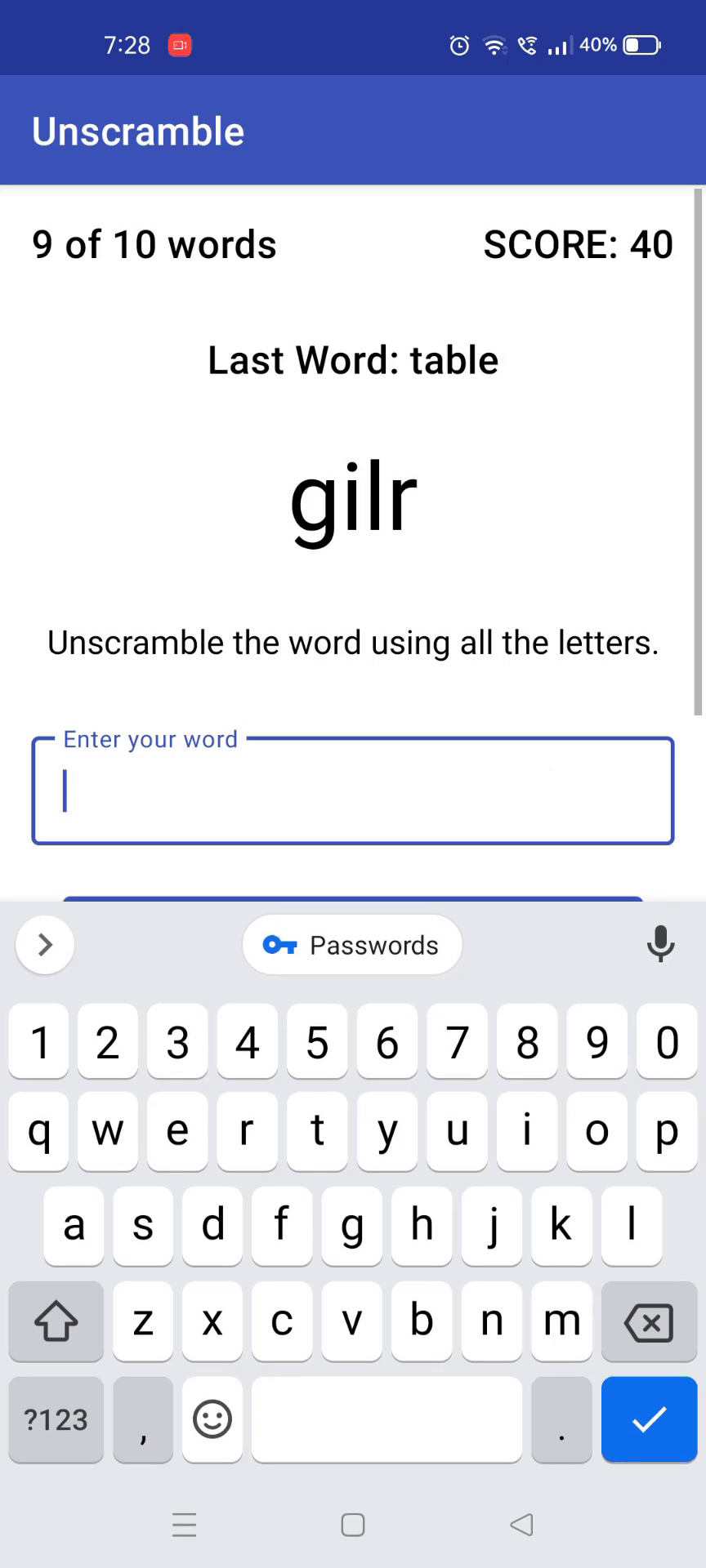Unscramble Words Android Application Built With Kotlin And Jetpack Compose Unscramble Words Android Application Built With Kotlin And Jetpack Compose