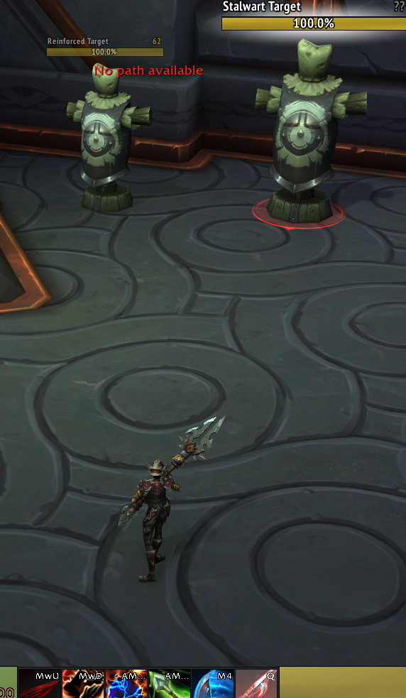 Harpoon can fail to cast, resulting in a "no path available" message, when a path is clearly ...