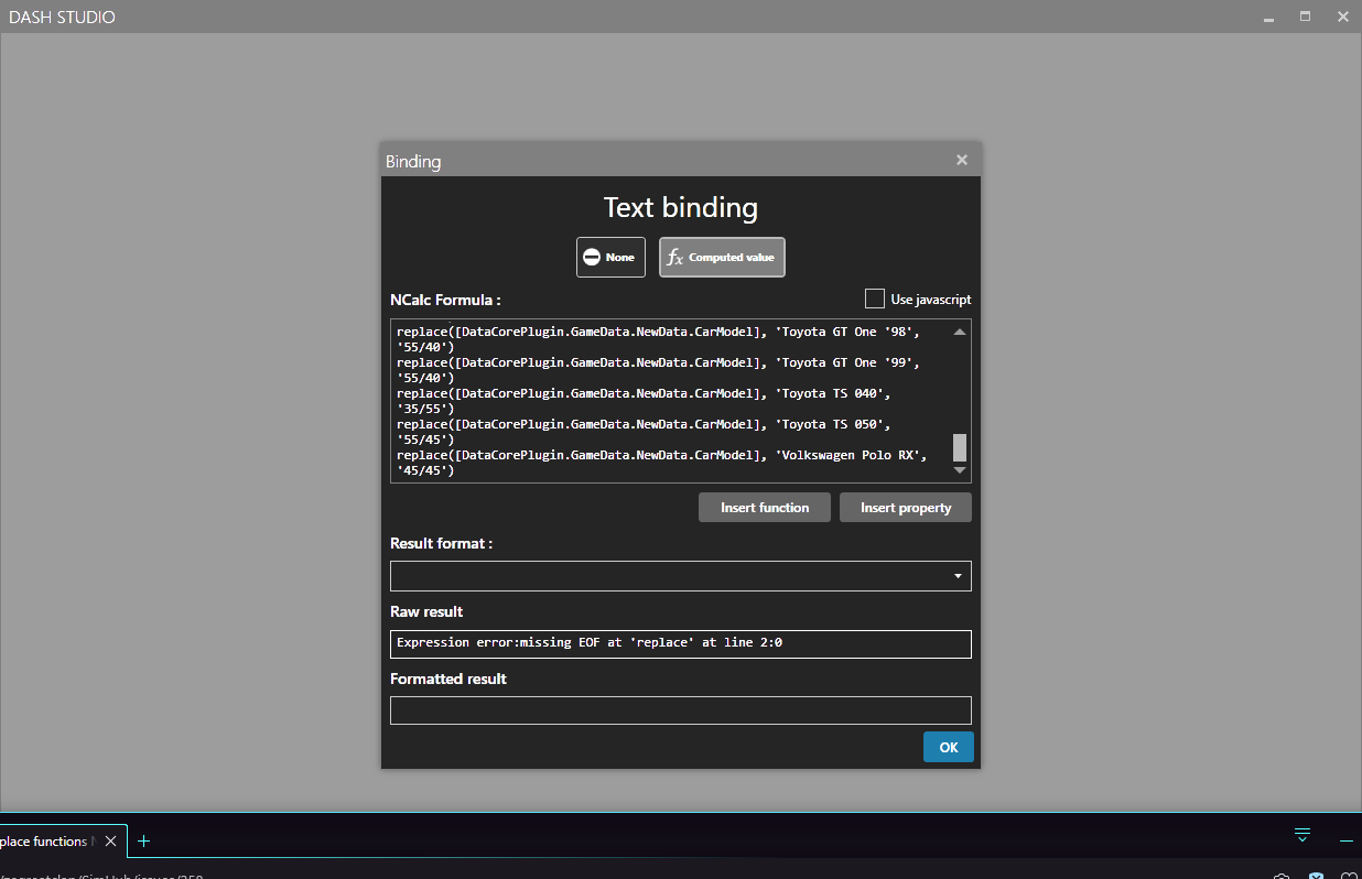 Various Replace functions Ncalc · Issue #358 · SHWotever/SimHub · GitHub